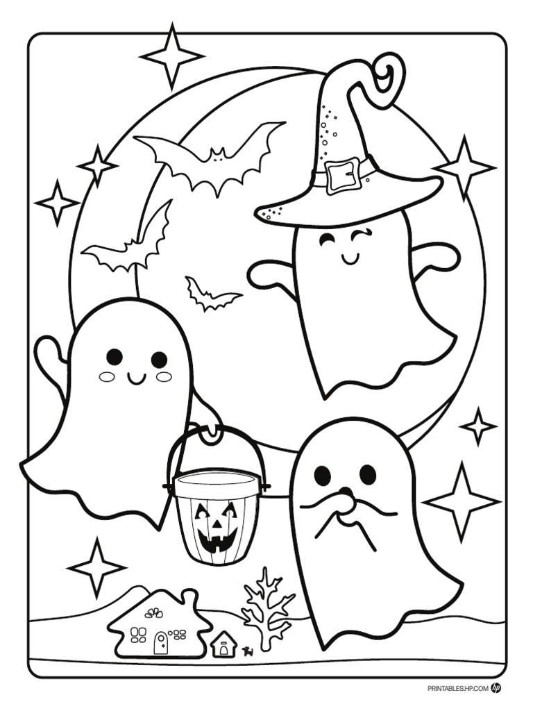 HP Halloween Coloring Ghosts | PDF