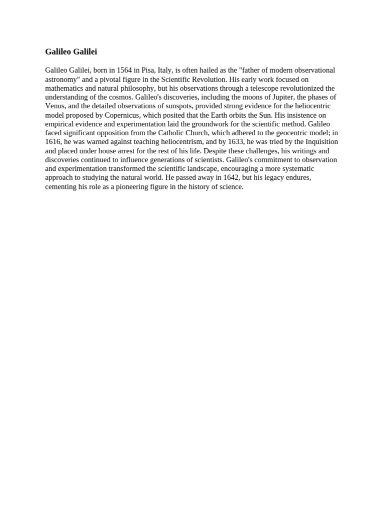 Galileo Galilei | PDF