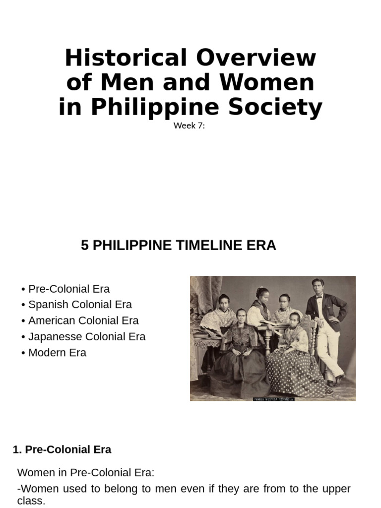 GE ELEC PPT Historical Overview of Men and Women12134 | PDF | Philippines