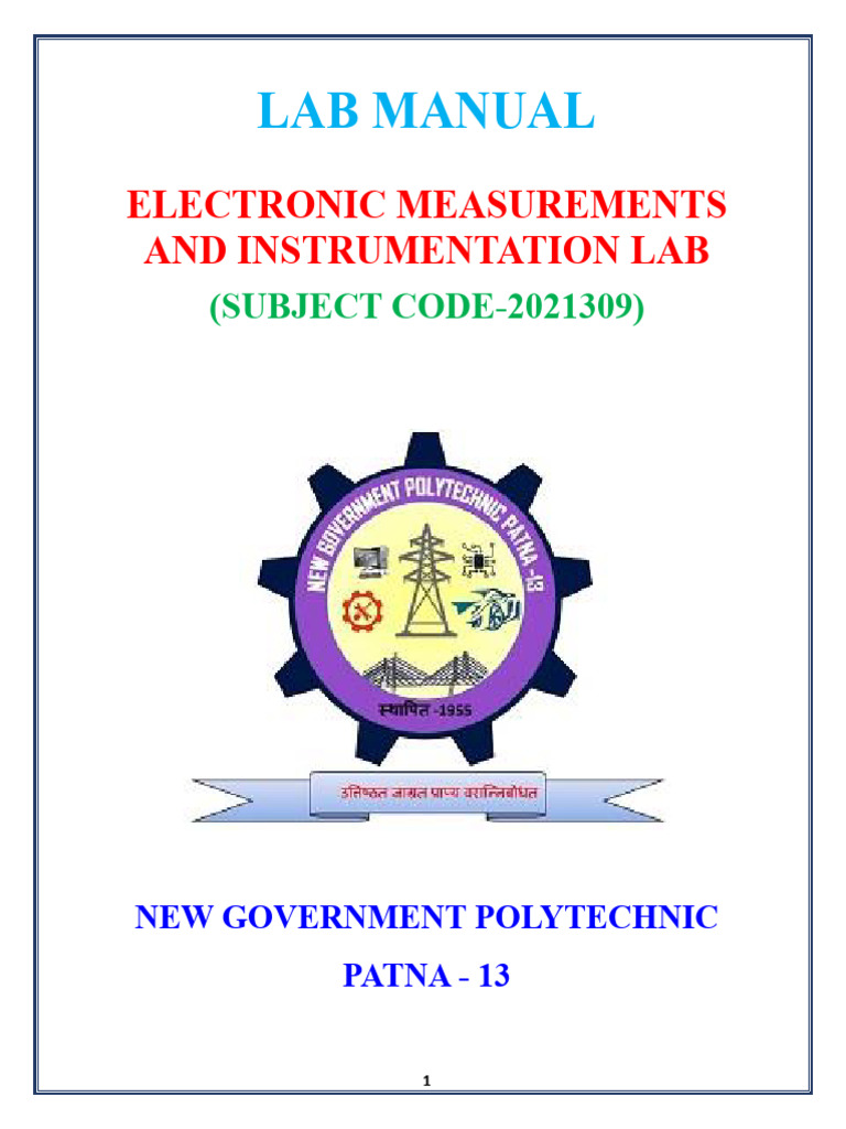 LAB MANUAL - Electronic Measurement and Instrumentation Lab 3rd Sem | PDF | Transformer | Inductor