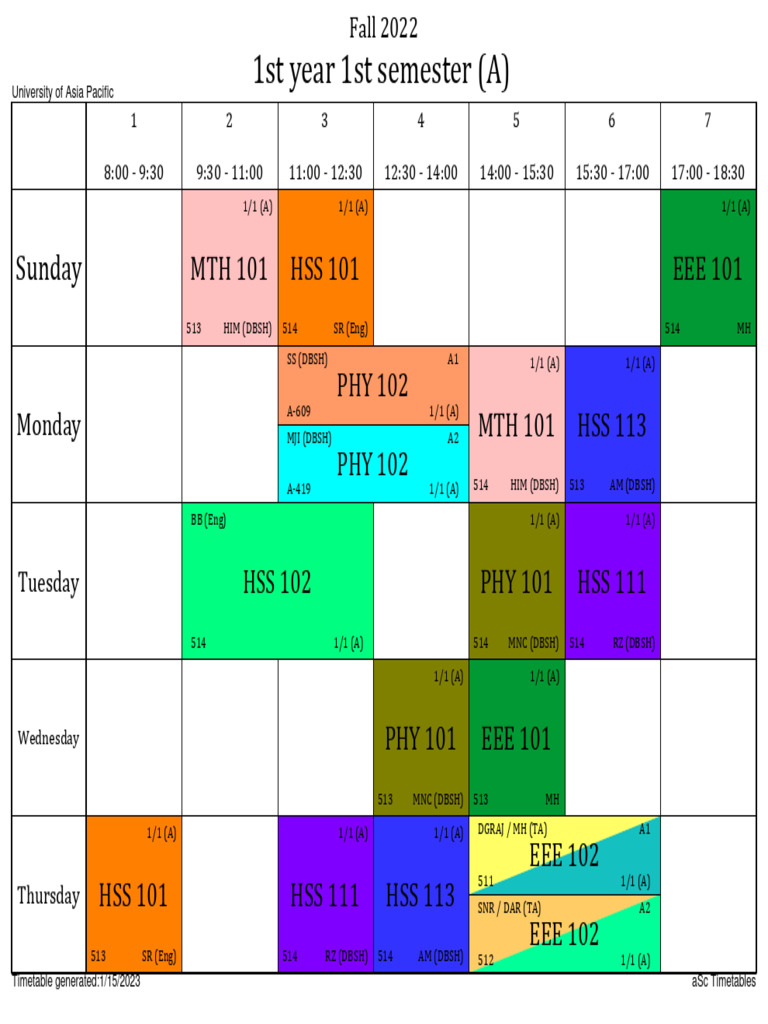 Class Routine Eee Pdf