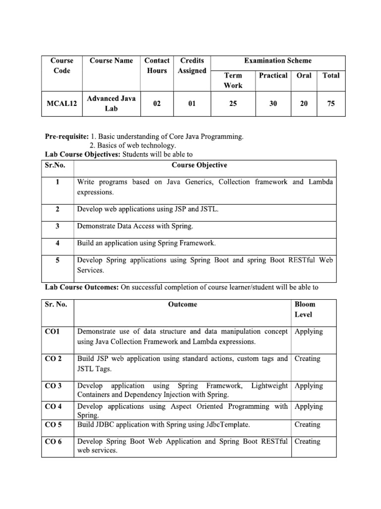 Advanced Java Lab, Adbms Lab | PDF