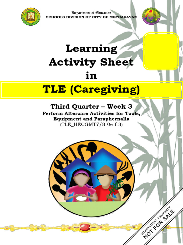 Q4 Tle Caregiving Week 5 and 6 | PDF | Vinegar | Blender