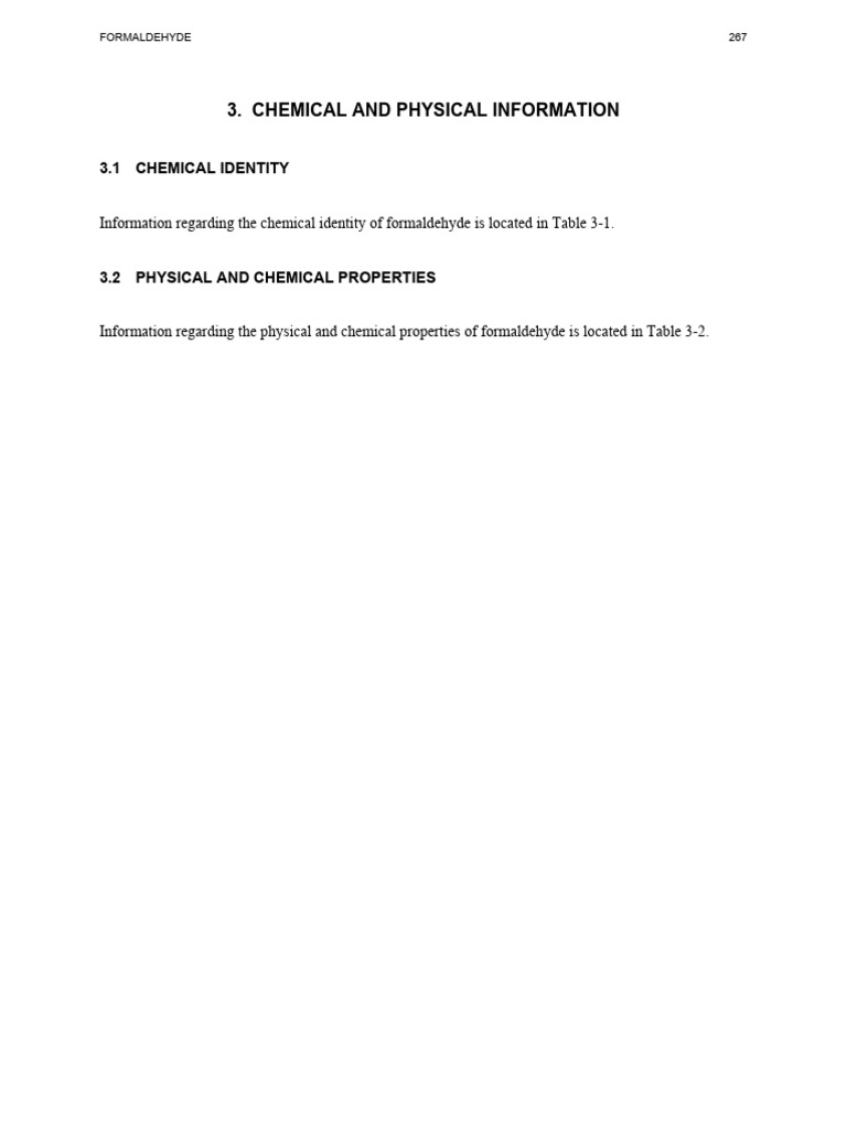 Chemical Properties of Formaldehyde | PDF | Formaldehyde | Dangerous Goods