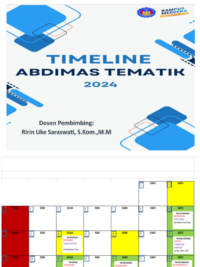 Time Line Abdimas Tematik 2024 | PDF