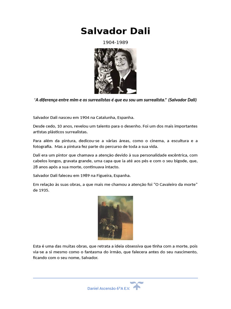 Vida e Obras de Salvador Dali | PDF