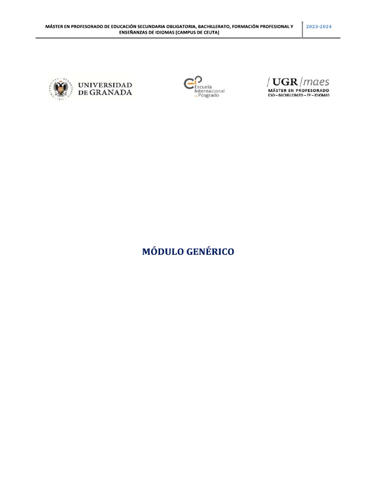 MÓDULO GENÉRICO CEUTA 2023-24 | PDF