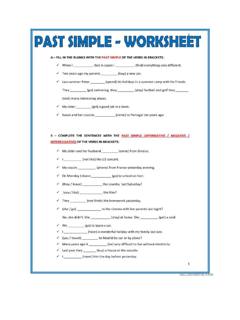 Past Simple (1) | PDF