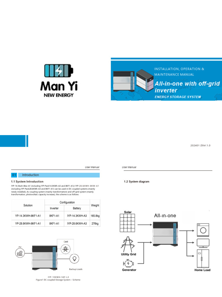 All-in-One Solar Inverter Manual | PDF | Power Inverter | Direct Current
