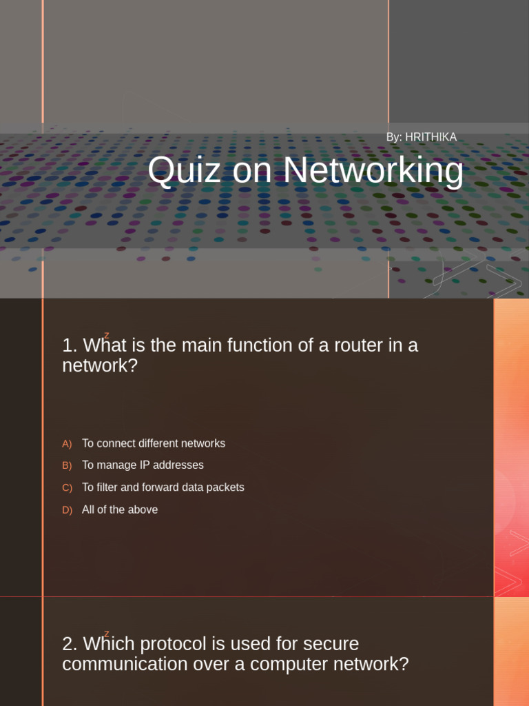 Quiz On Networking | PDF | Computer Network | Internet Protocol Suite