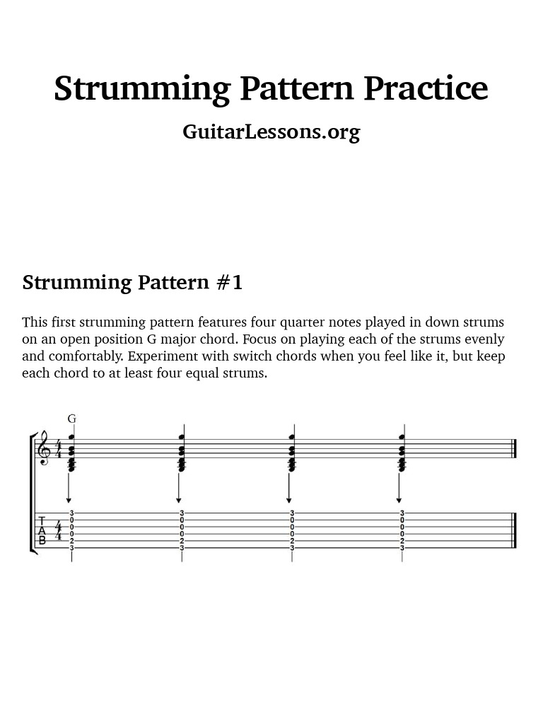 Guitar Strumming Patterns Guide | PDF | Chord (Music) | Rhythm And Meter