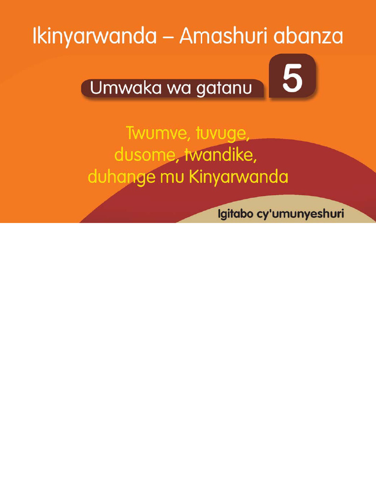 p5 Kinyarwanda SB | PDF | Languages Of Africa | Linguistics
