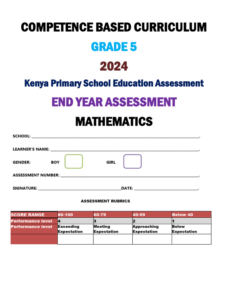 Grade 5 Term 3 Maths Assessment | PDF | Teaching Methods & Materials