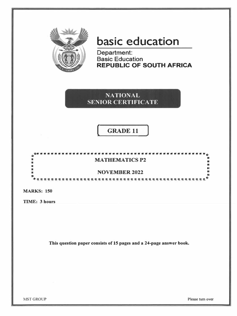 2022 Dbe Grade11 p2 Qp | PDF | Circle | Area