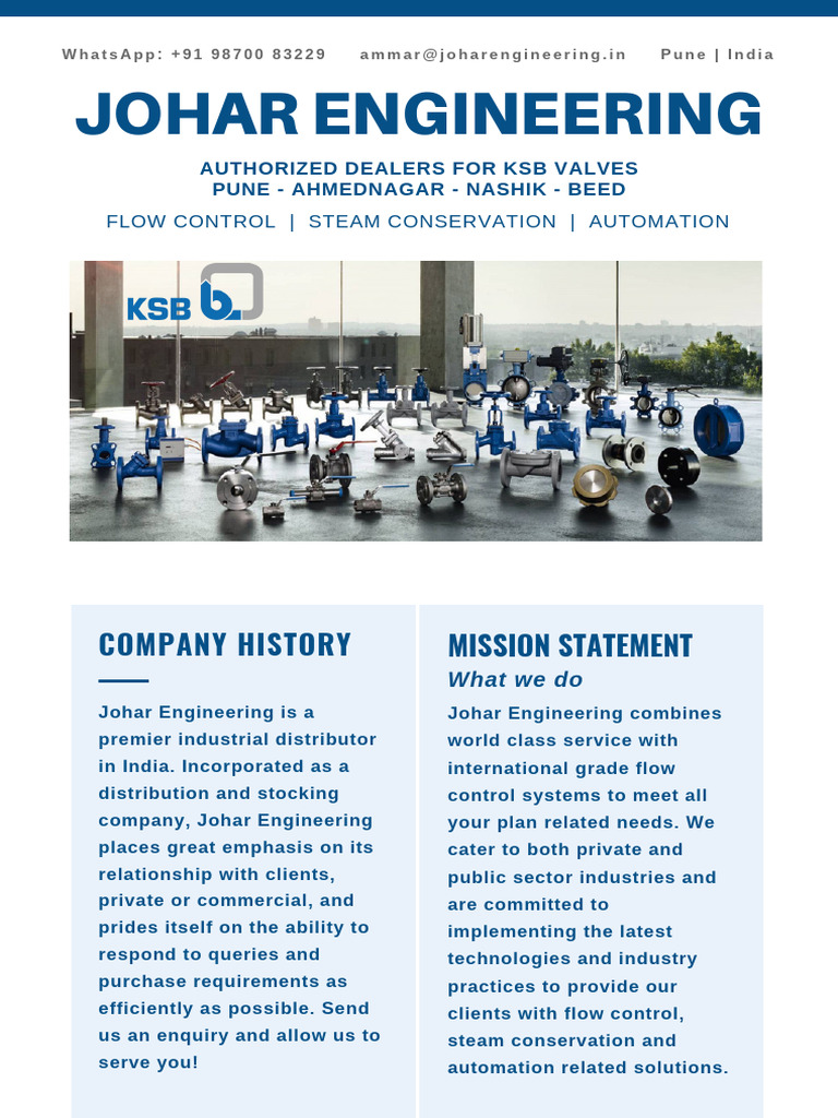 Johar Engineering Profile | PDF | Valve | Actuator
