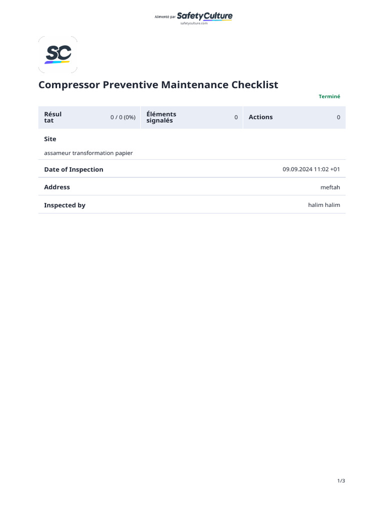 Compressor-Preventive-Maintenance-Checklist | PDF | Chemical Equipment ...