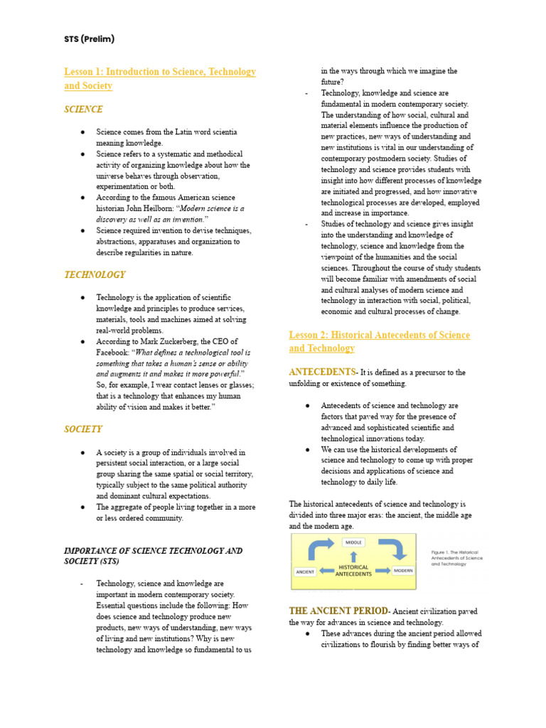 STS PRELIM (Without Pictures) | PDF | Heliocentrism | Nicolaus Copernicus