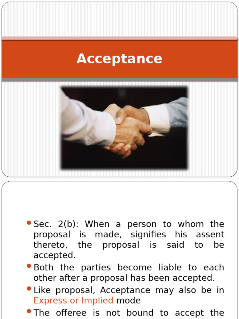 Acceptance | PDF | Offer And Acceptance | Law Of Obligations