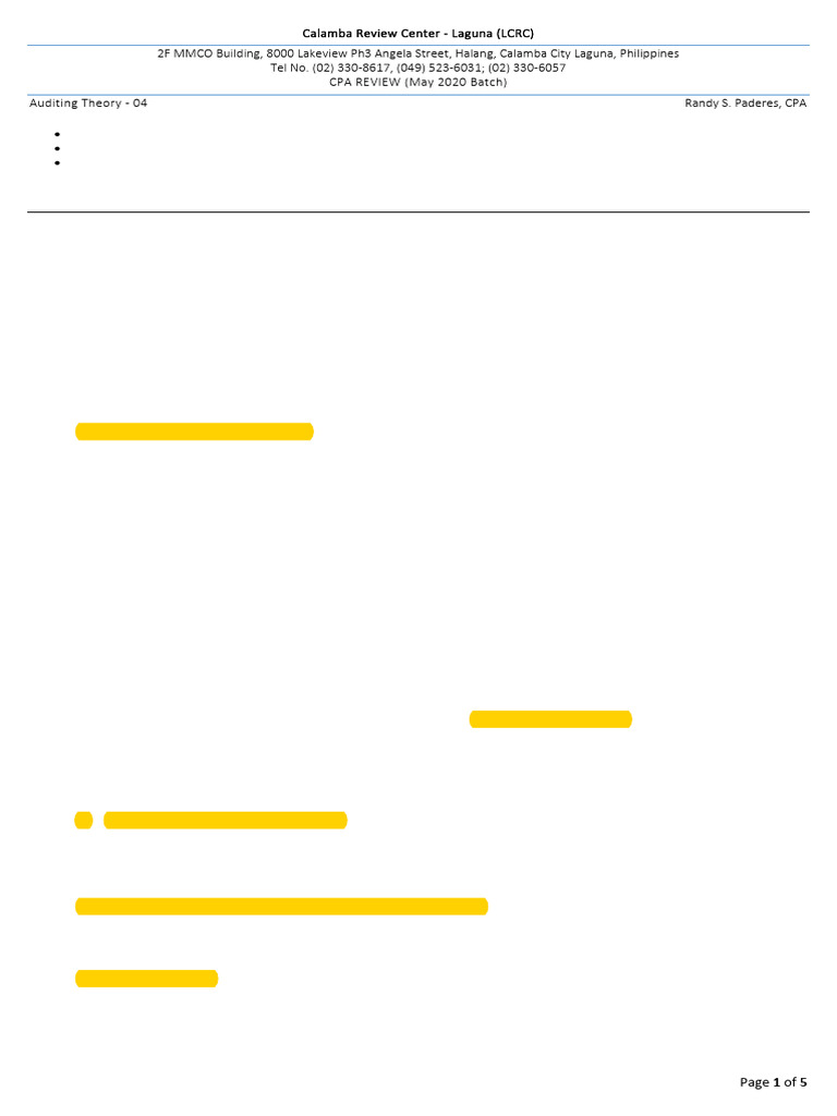 AT 04 Audit Planning | PDF | Internal Control | Audit