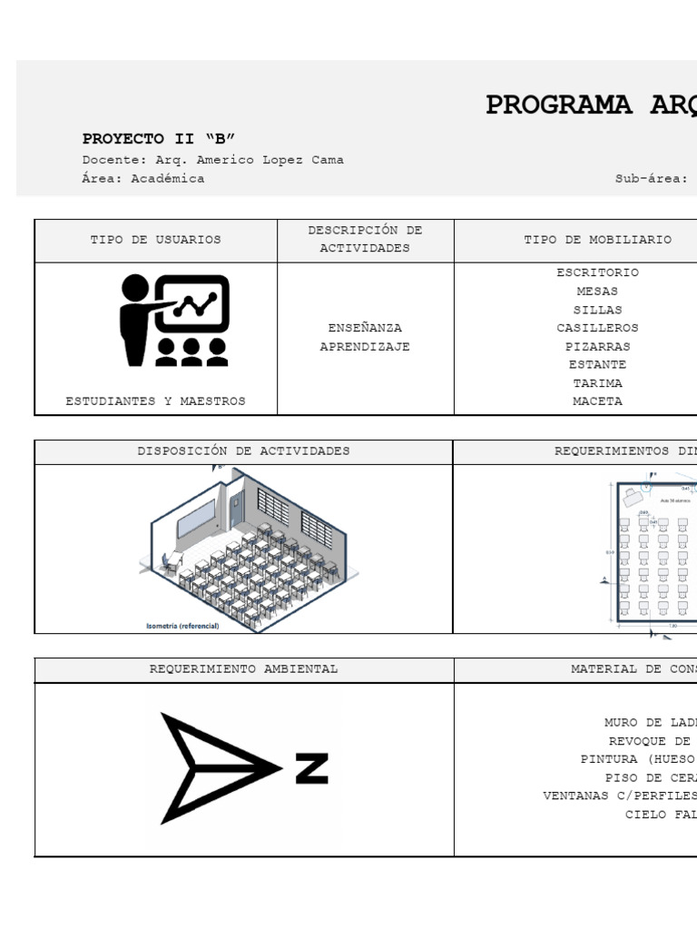 Programa Arquitectónico | PDF