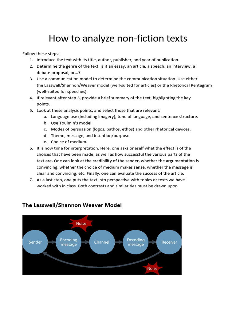 How To Analyze Non-Fiction | PDF | Argument | Communication
