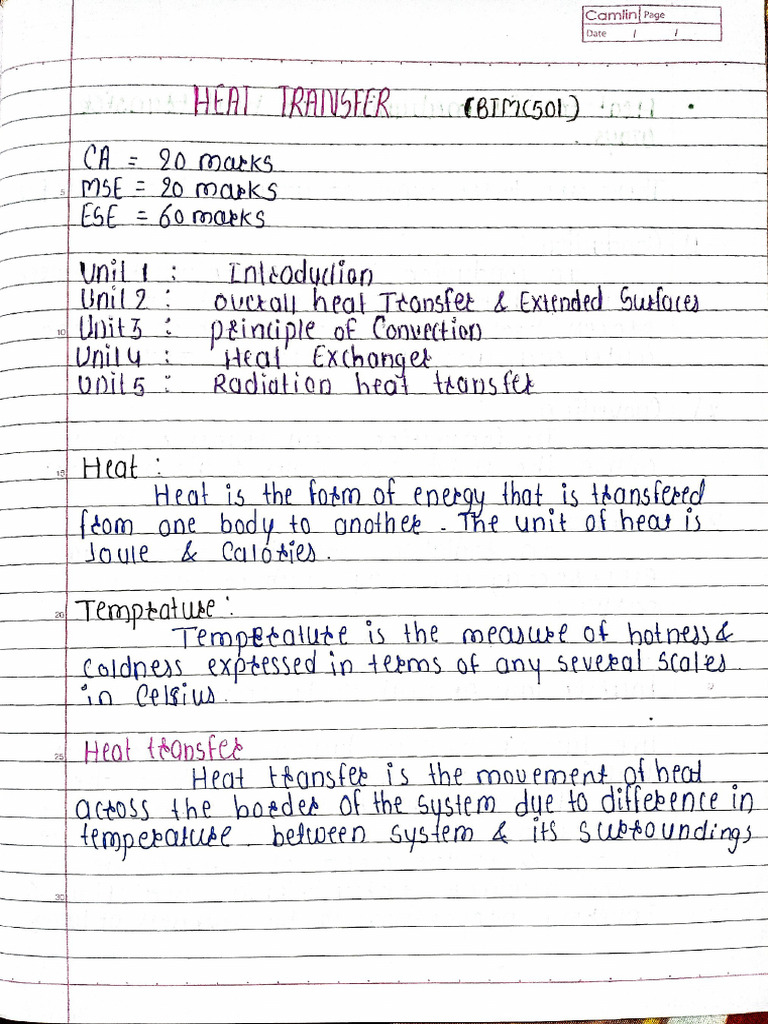 Heat Transfer Notes | PDF