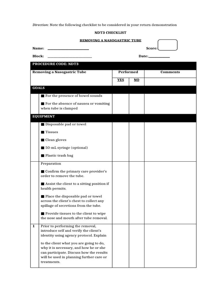 Removing-NGT | PDF | Clinical Medicine | Diseases And Disorders