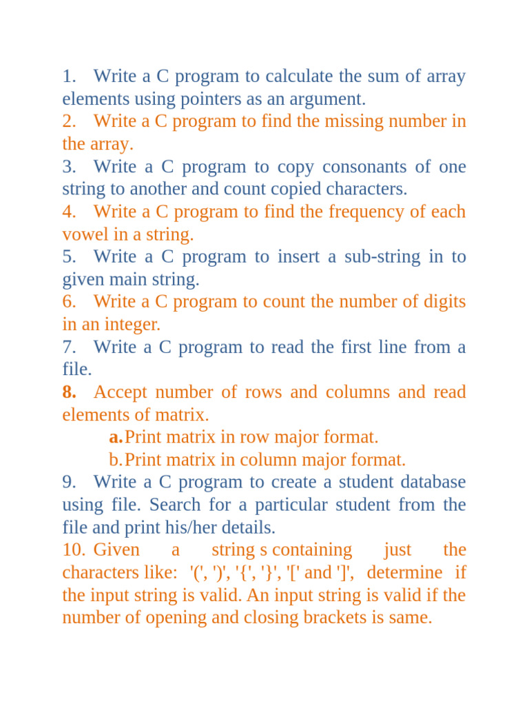 Sample PSAP Problem statements | PDF