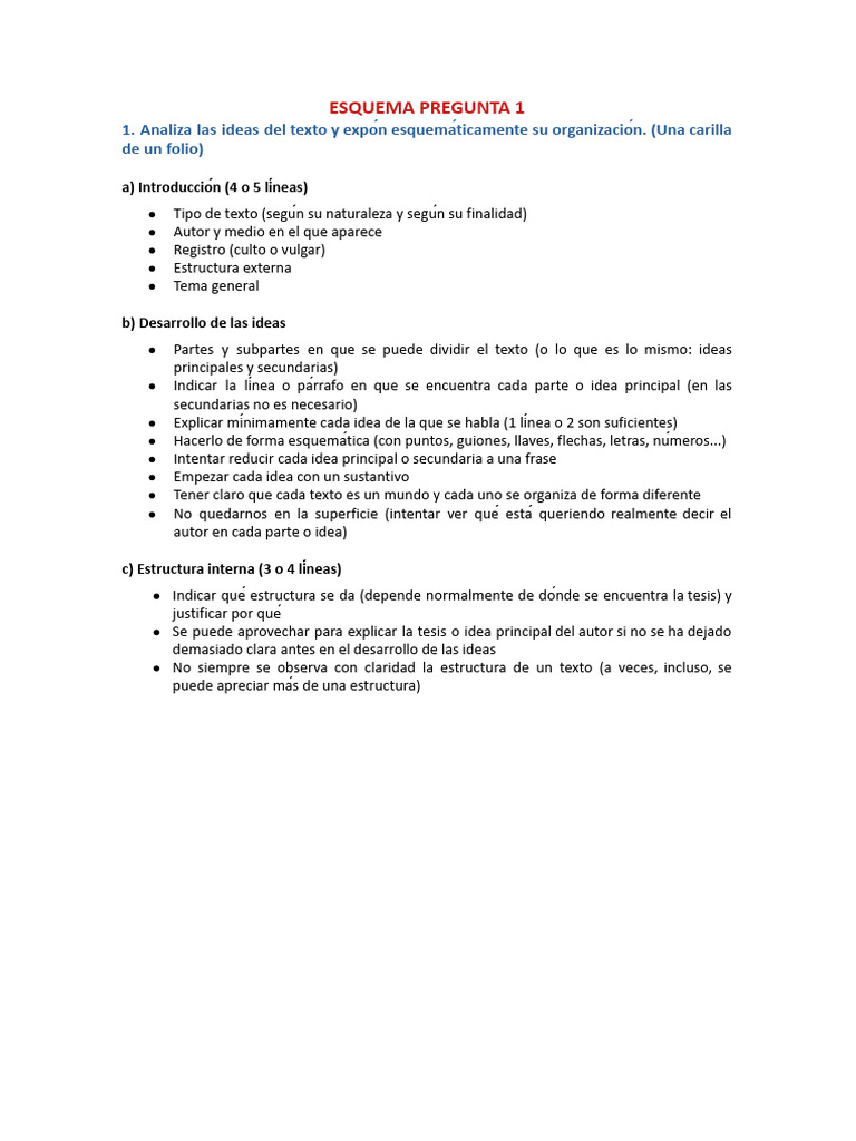 ESQUEMA PREGUNTA 1 | PDF