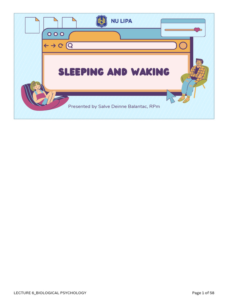 Lecture 6 - Biological Psychology | PDF | Sleep | Circadian Rhythm