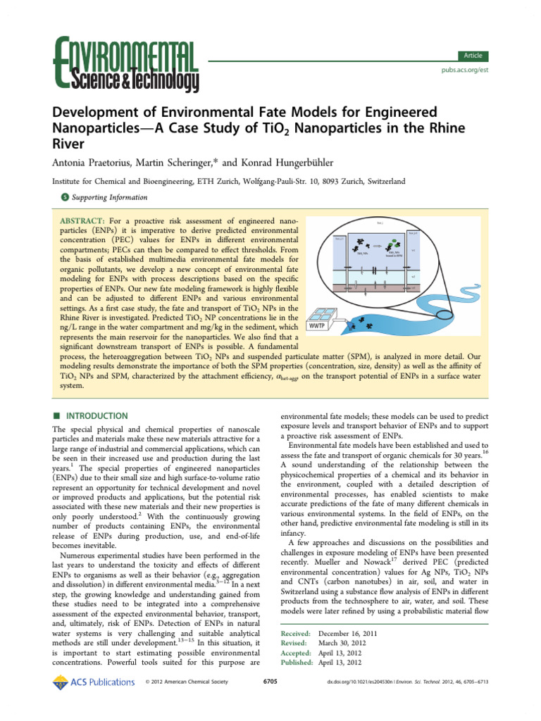 Praetorius Et Al 2012 Development of Environmental Fate Models For ...
