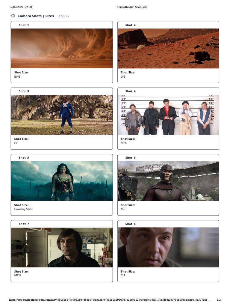 StudioBinder - Shot Lists | PDF