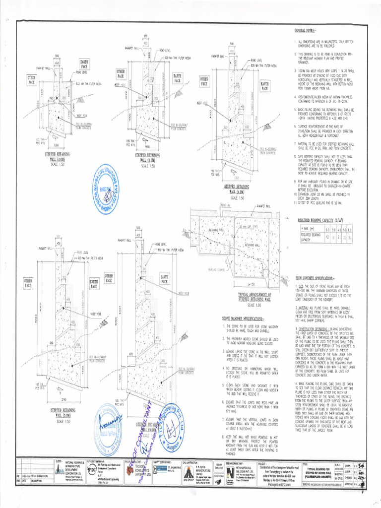 Retaining Wall Typical Drawing | PDF