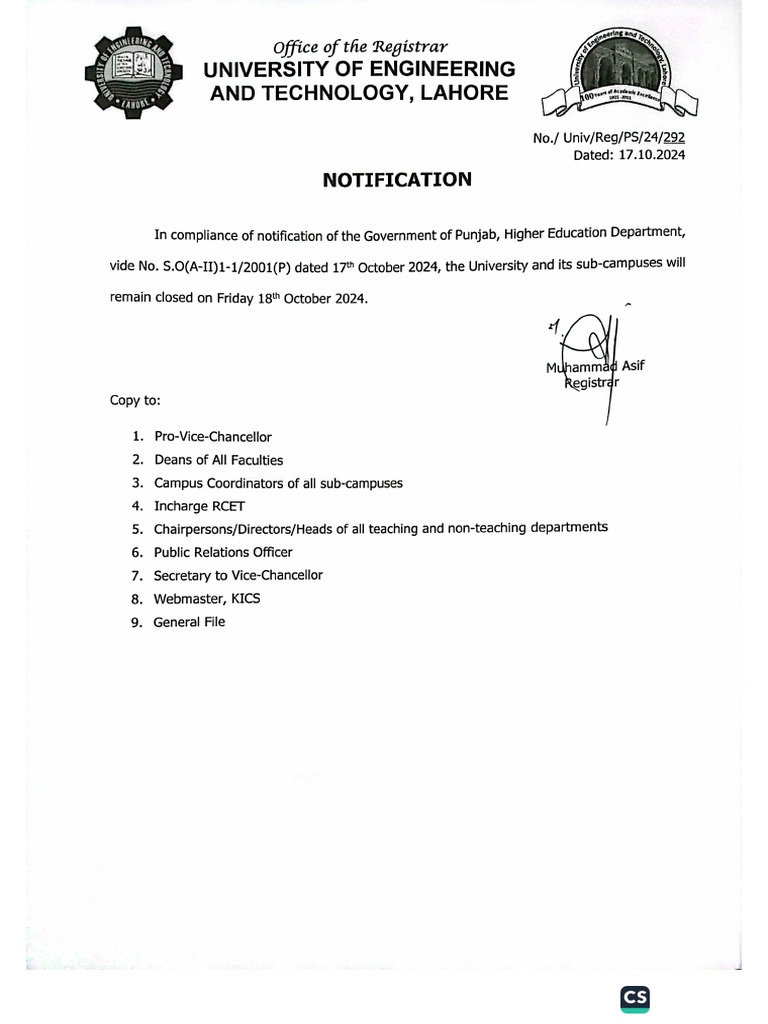 Notification | PDF
