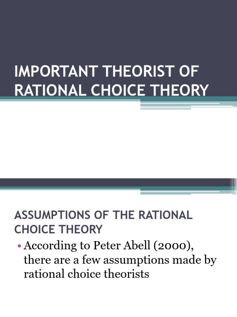 Important Theorists of Rational Choice Theory | PDF | Career & Growth ...