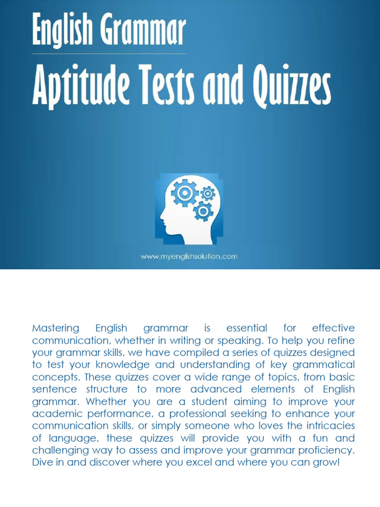 English Grammar Quizzes for Mastery | PDF