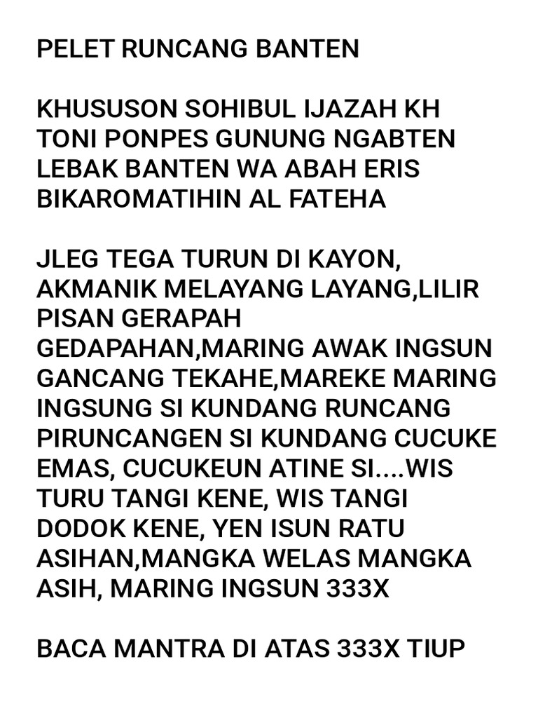 Pelet Runcang Angin | PDF