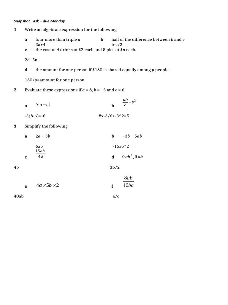 Formative Assessment Task - 2A To 2C | PDF