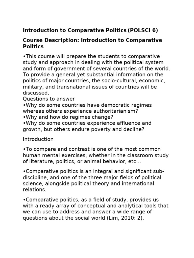 COMPARATIVE-POLITICS | PDF | Political Parties | Institution