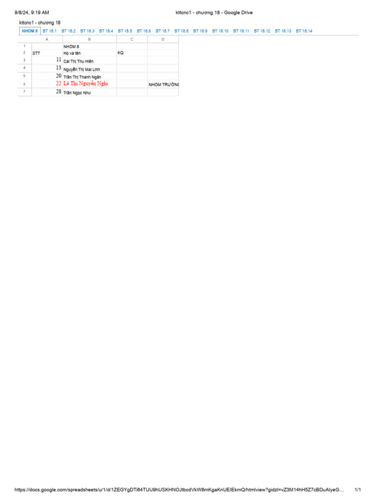 Kttcnc1 - Chương 18 - Google Drive | PDF