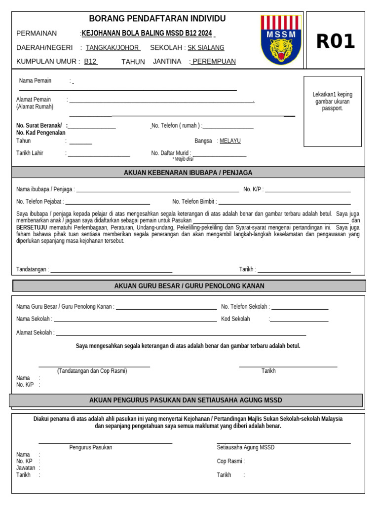 Borang RO1 | PDF