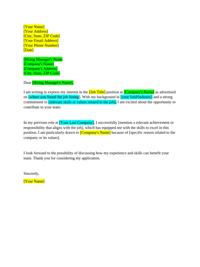 Job Application Email Template | PDF