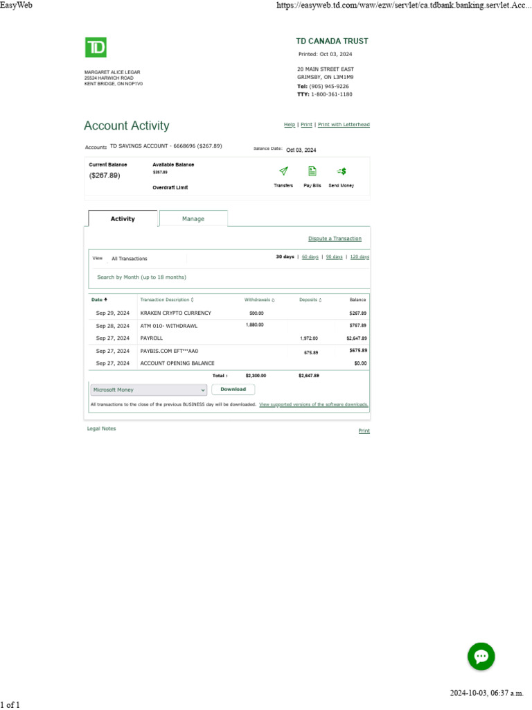 EasyWeb July | PDF | Transaction Account | Services (Economics)