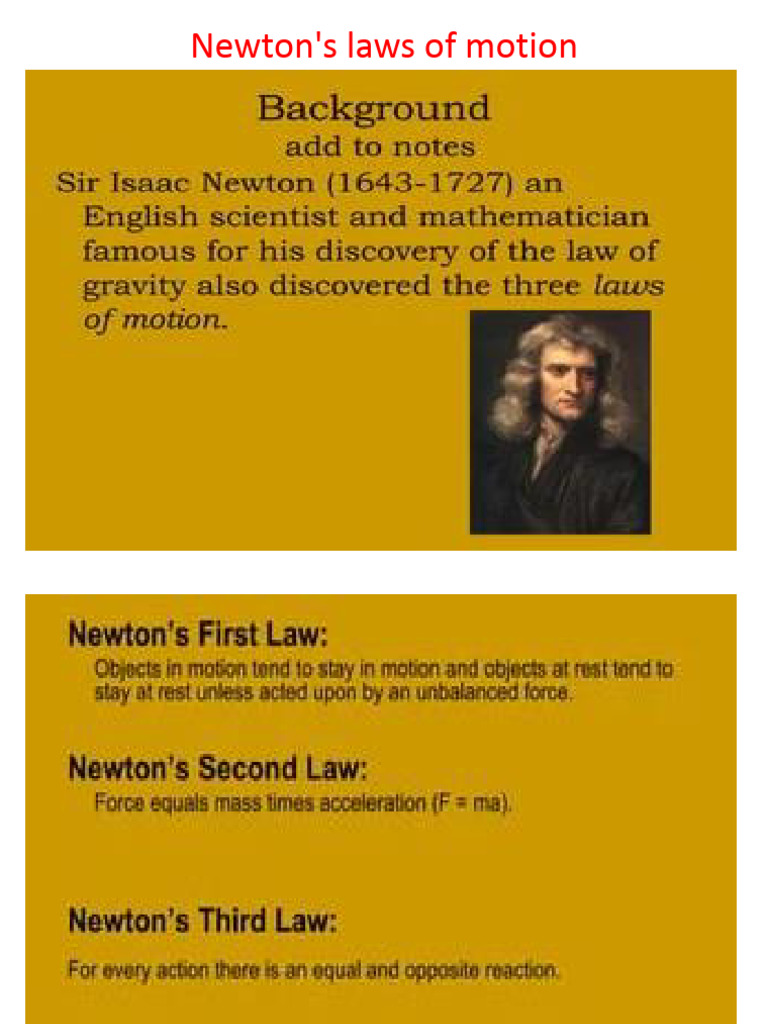 Newtons Laws of Motion PDF | PDF | Science & Mathematics