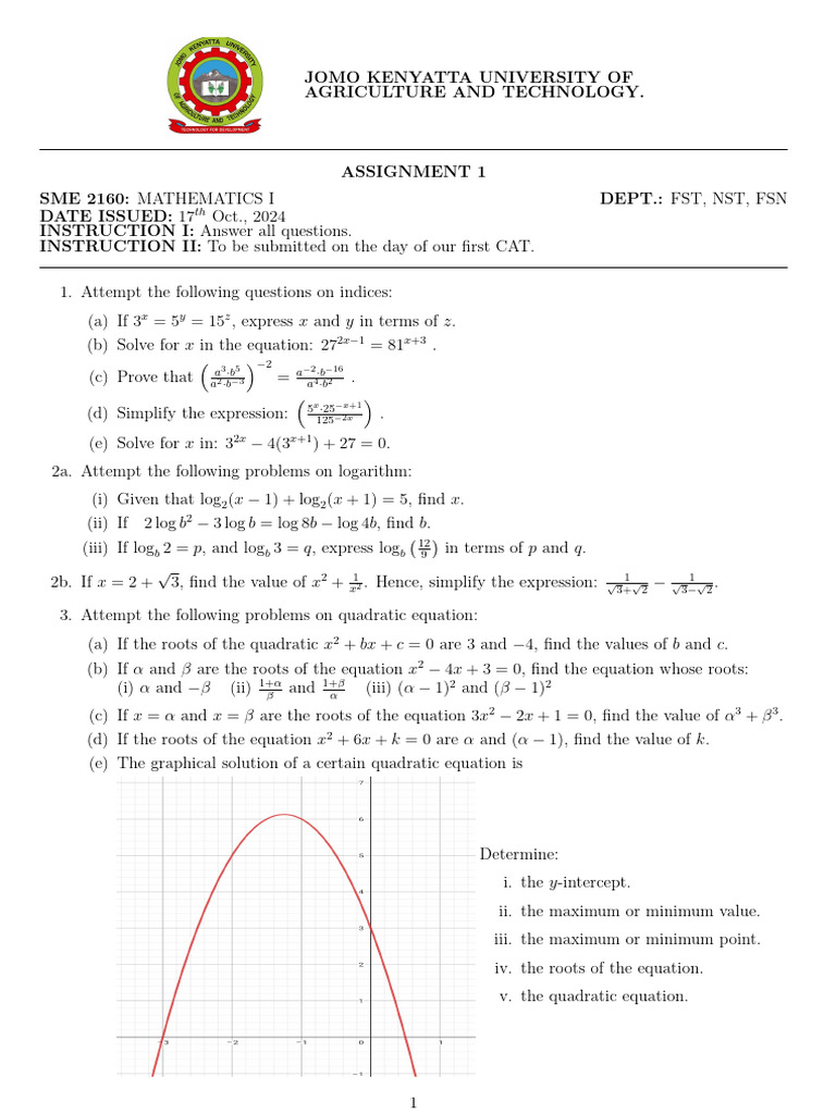 Assignment 1 B | PDF | Equations | Mathematical Objects