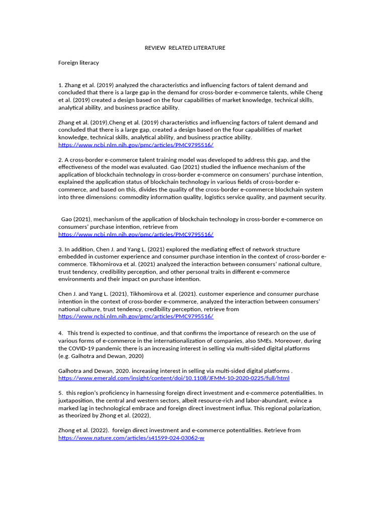 RRL Foreign and Variables | PDF | E Commerce | Marketing