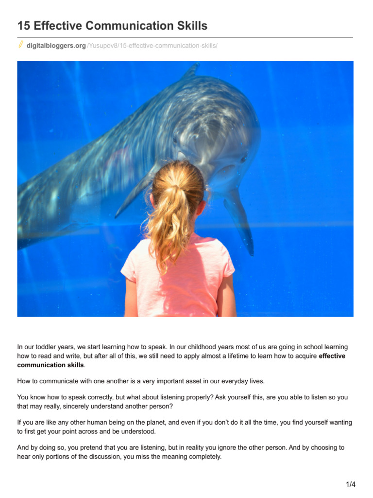 15 Effective Communication Skills | PDF | Feeling | Communication