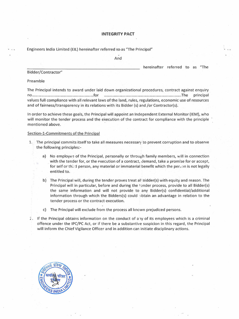 Integrity Pact | PDF | Crimes | Crime & Violence