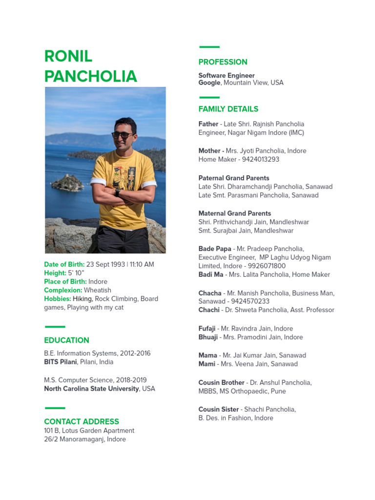Ronil Biodata | PDF
