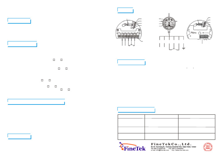 FineTek SE Series Rotary Paddle Level Switches Operation Manual | PDF ...